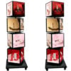 LED 4 Layers Standing Rotating Light Box Four Sided Display Vertical