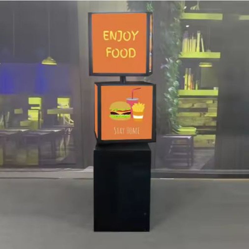 2 Layers Standing Rotating Light Box Display Waterproof