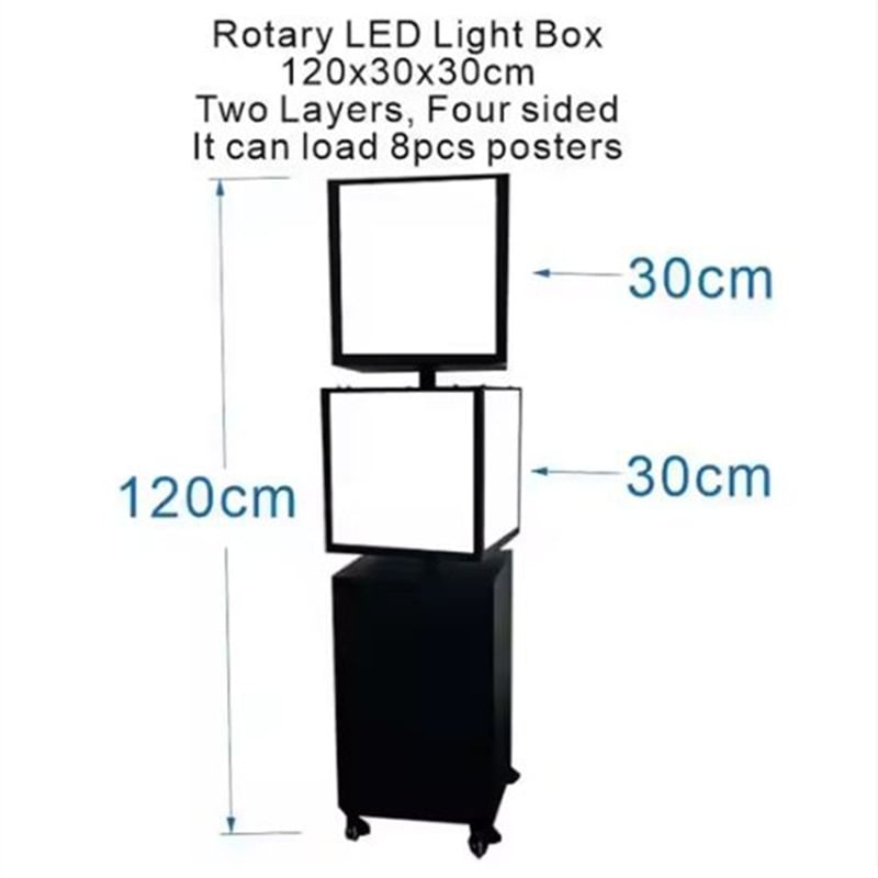 2 Layers Standing Rotating Light Box Display Waterproof