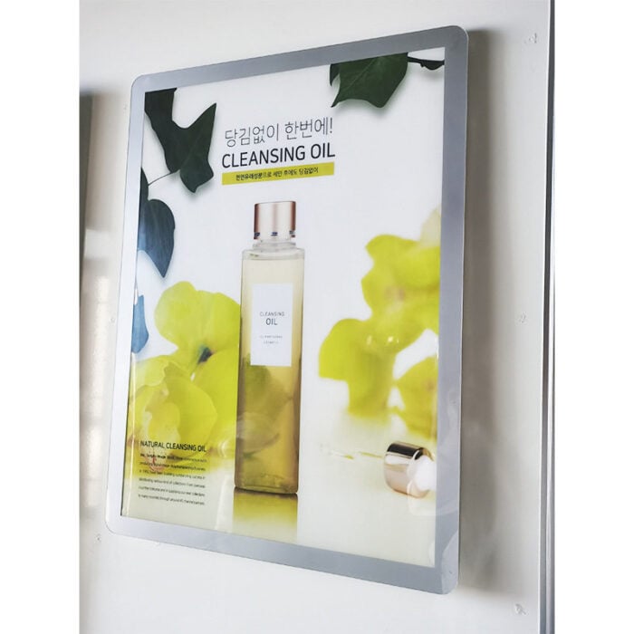 Frameless Magnetic Light Box Wall Mounted Single Sided Rounded Corner