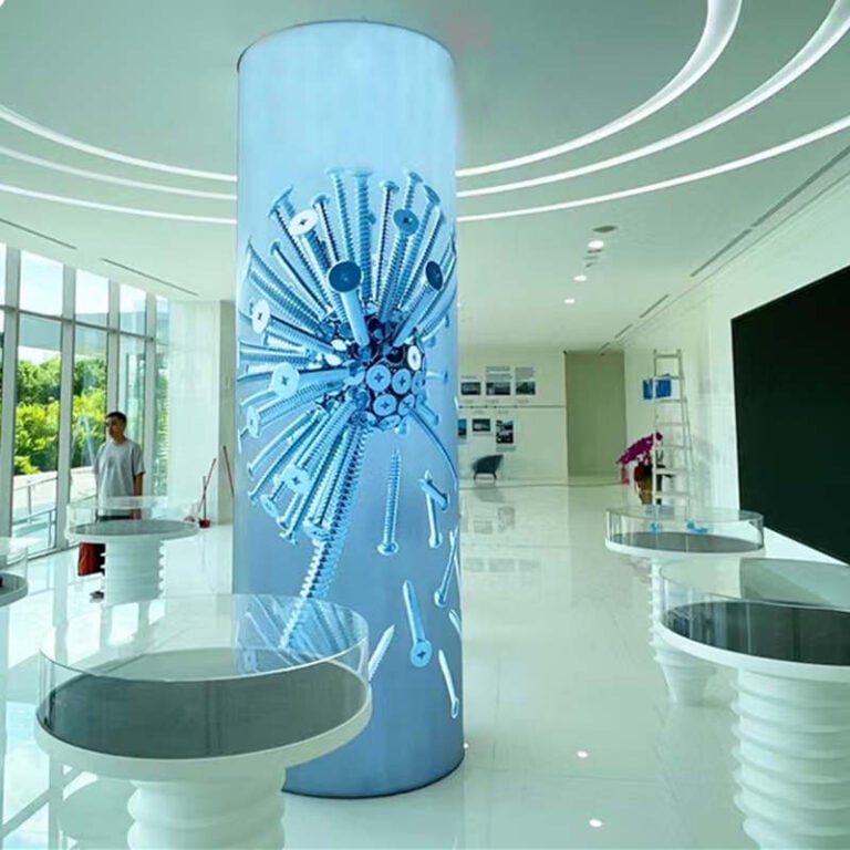 Round Column Fabric Light Box Soft Film 360 Degree Viewable