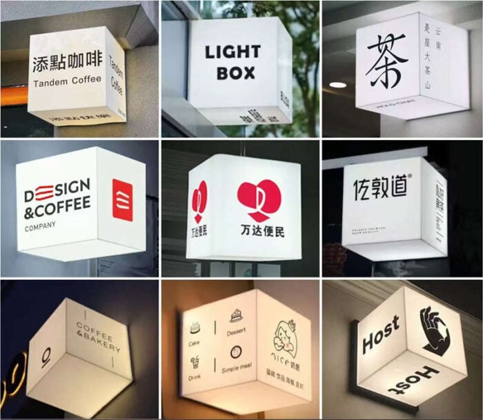 Cube Acrylic Light Box 5 Side LED Waterproof Custom