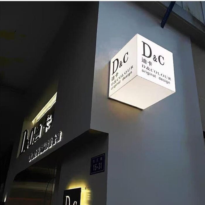 Cube Acrylic Light Box 5 Side LED Waterproof Custom