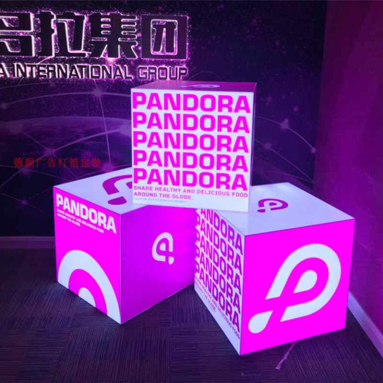 Cube Acrylic Light Box 5 Side LED Waterproof Custom