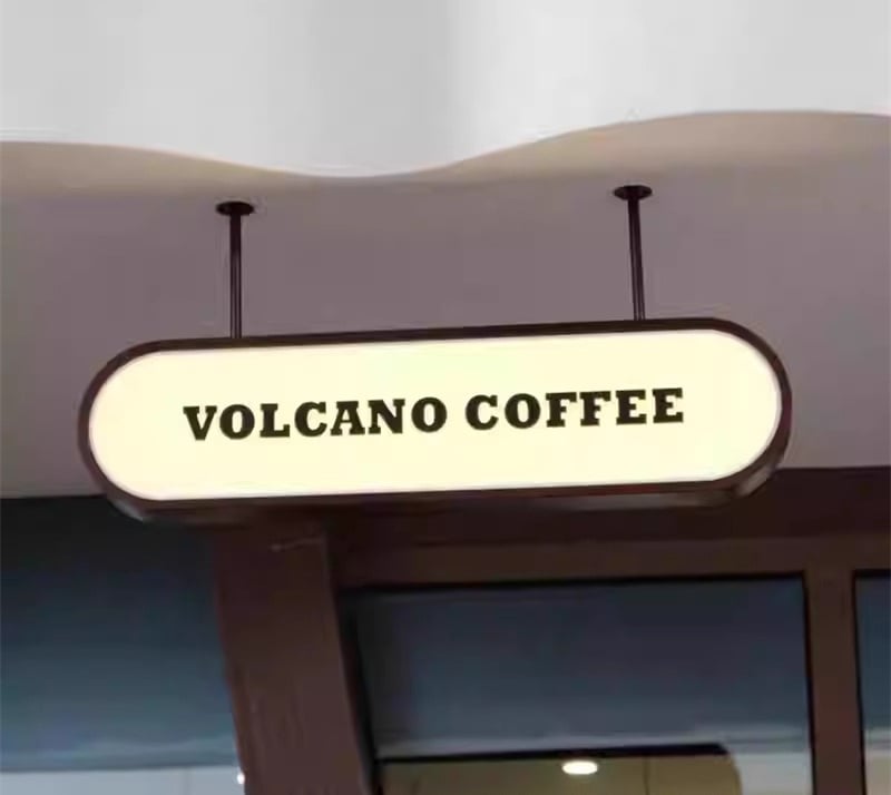 Oblong Suspended Sign Box Lighted Double Side Waterproof