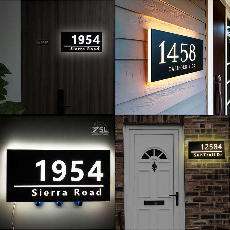 Backlit Address Sign House Number Plaque