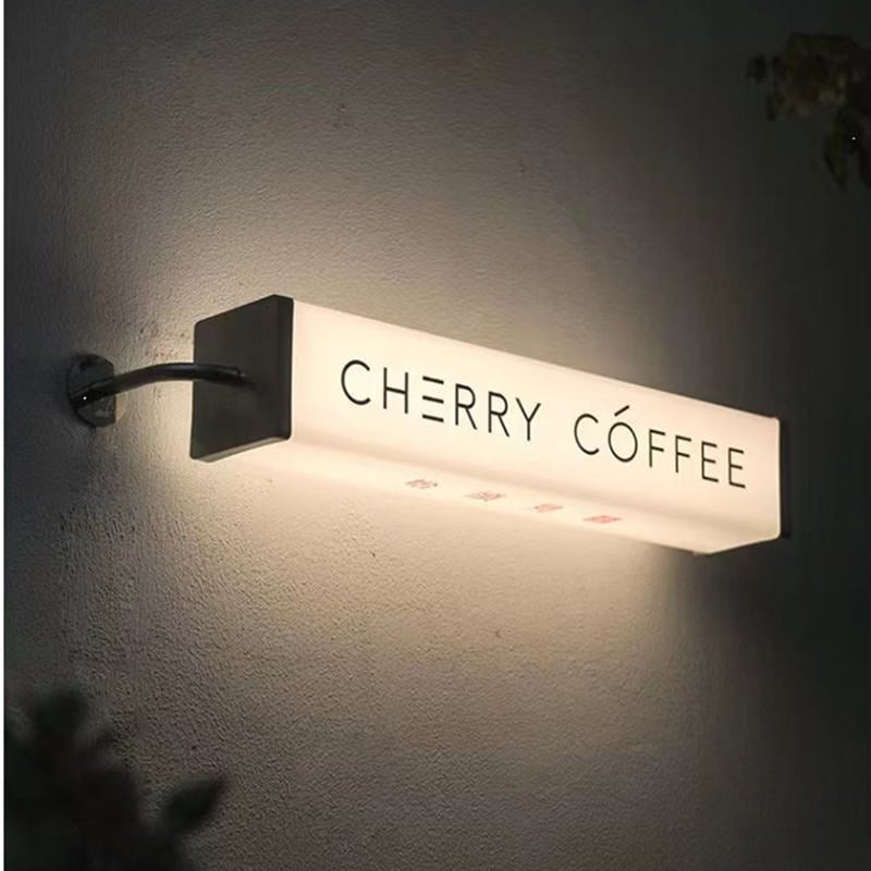 Square Tube Acrylic Light Box Signage Waterproof 360 Illumination