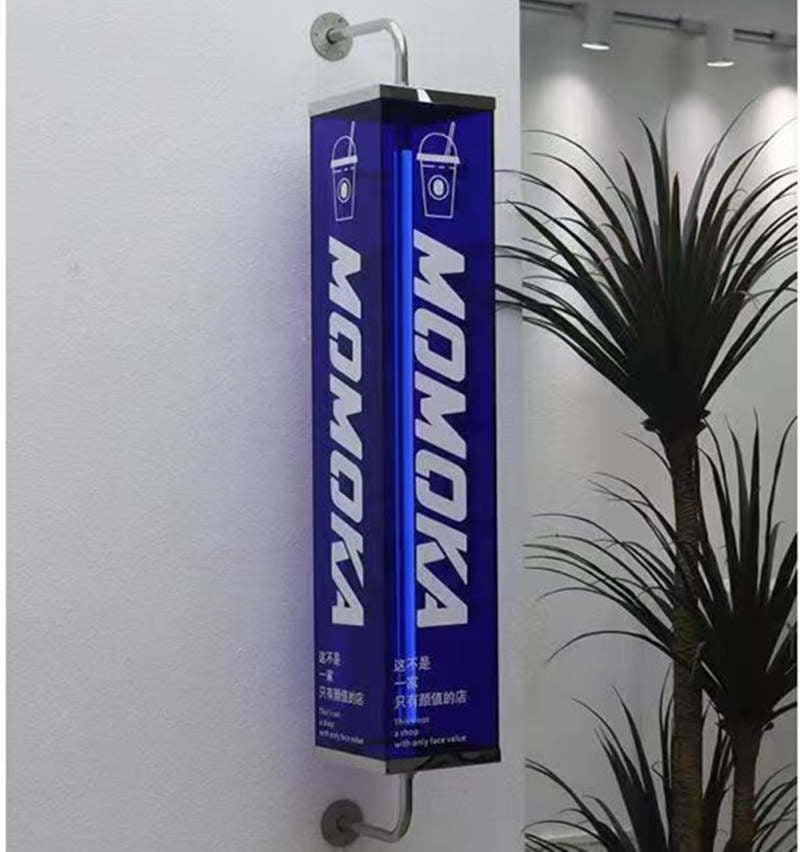 Square Tube Acrylic Light Box Signage Waterproof 360 Illumination