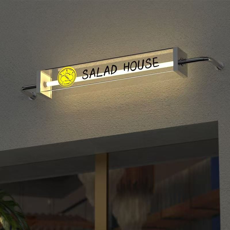 Square Tube Acrylic Light Box Signage Waterproof 360 Illumination