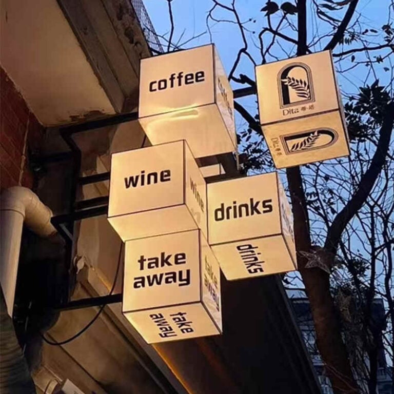 Cube Acrylic Light Box 5 Side LED Waterproof Custom